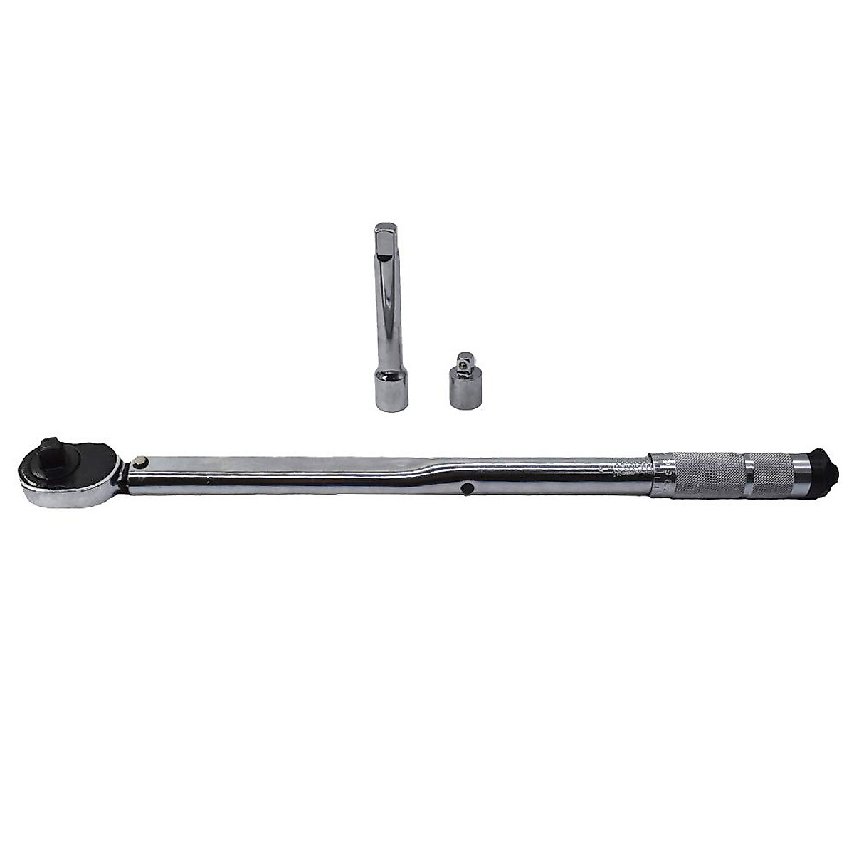 Drive Click Torque Wrench Set 10-150 ft/lb(13.6-203.5Nm) with 3/8" Adapter and 5" Long Extension Bar