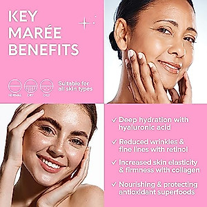 MAREE Face Moisturizer - Collagen Cream for Women - Anti-Wrinkle Eye Balm with Retinol, Hyaluronic Acid - Day & Night Cream for Face & Under Eye - Instant Face Lift Cream with Hydrating Effect - 1.7oz