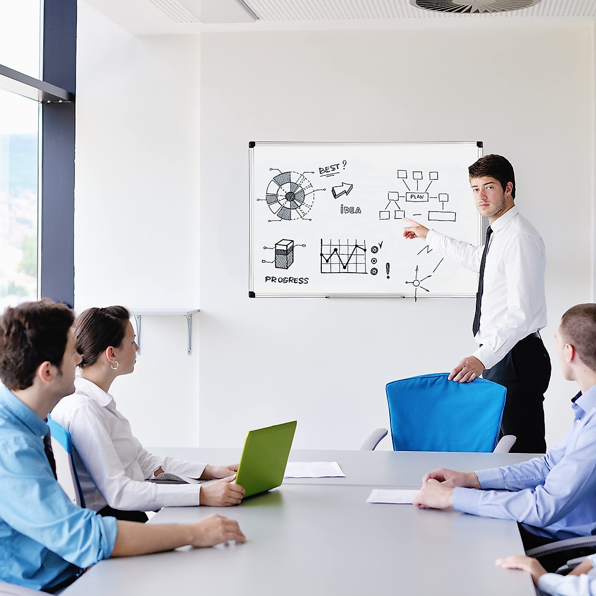 Amazon Basics Magnetic Dry Erase White Board, 36 x 24-Inch Whiteboard - Silver Aluminum Frame