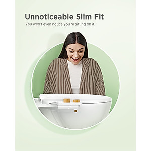 Bidet Attachment for Toilet, Ciays Ultra-Slim Bidet Toilet Seat Attachment, Self-Cleaning Dual Nozzles, Non-Electric Bidet Attachment for Sanitary and Feminine Wash, Bamboo/White