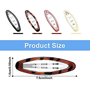 16 Pieces 2.8 Inch Big Oval Water Drop Shape Women Hair Clips Metal Stoving Varnish No Slip Hair Barrettes for Girls Women Accessories(Adorable Color)