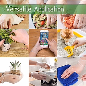 Dr.GreenPanda Large 1000pcs Great Value Pack Clear Vinyl Disposable Gloves Food Safe Food Service Food Prep Food Handling Cooking Cleaning Multipurpose Light Work Latex Free Powder Free Non-Sterile