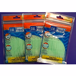 3 pk x (100 ct each) 300 Total Soft Bristle Dental Floss Picks, Interdental Brush, Toothpicks, Flexible Deep Clean