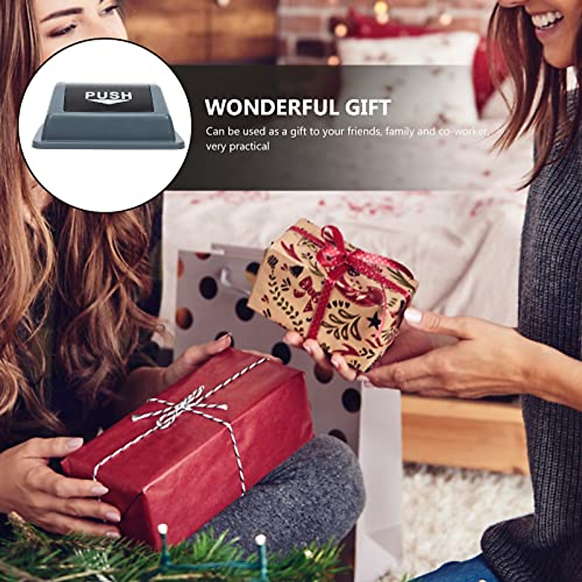 Zerodeko Trash Bin Heavy Duty Swing Set Trash Can Lid Garbage Can Lid Waste Container Lid Recycling Swing Lid Replacement for Home Outdoor Trash Can 20L Grey Garbage Pail Sink Accessories