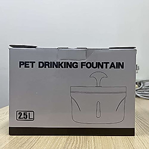 Cat Water Fountain, 84 fl oz/2.5L Ultra-Quiet Pet Water Fountain for Cats Inside with LED Light, Activated Carbon Filter, Cat Fountain Water Bowl, for Cats, Dogs, Multiple Pets