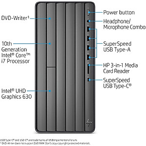 HP 2022 Newest Envy Desktop, Intel Core i7-10700 Processor, 16 GB RAM, 1TB SSD Storage + 1TB HDD, Wi-Fi 5, Windows 11 Pro, USB Wired Keyboard and Mouse Combo