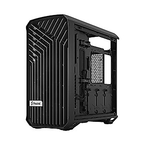 Fractal Design Torrent Compact Black - Dark Tint Tempered Glass Side Panels - Open Grille for Maximum air Intake - Two 180mm PWM Fans Included - Type C - ATX Airflow Mid Tower PC Gaming Case