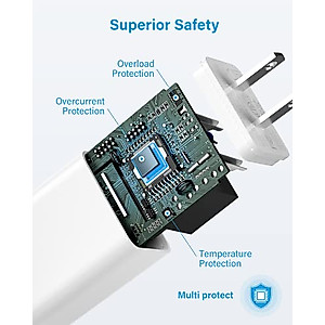 USB C Wall Charger, 20w Power delivery 3.0 Fast Charger, USB C Charger, Fast Charging Block for iPhone 13/13 Mini/13 Pro/13 Pro Max/12, Galaxy, Pixel 4/3, iPad/iPad Mini