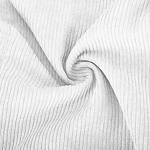 March Big Sale Women Corduroy Flare Pants Casual Corduroy Pants with Pocket Solid Corduroy Pants High Waist Bell Bottom Pants Fashion White