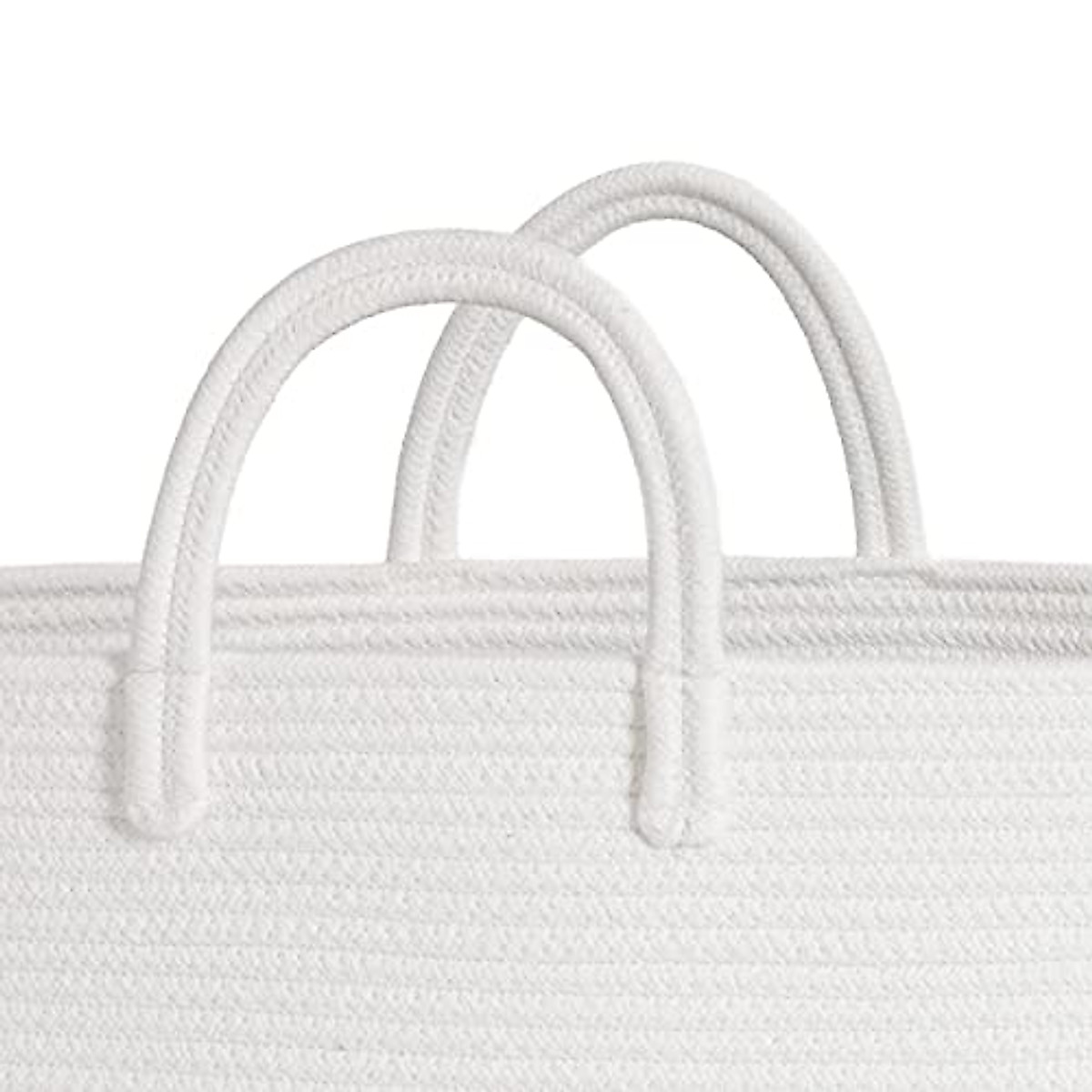 INDRESSME Large Laundry Baskets with Handles, Woven Basket for Storage Blankets Towels Yoga Mat, Hampers for Laundry Room or Nursery Room or Dorm Room, 19.7 x 11.8 x 16.9 inches, Brown