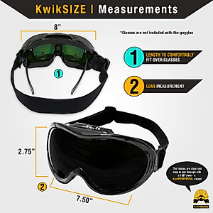 KwikSafety - Charlotte, NC - PIT VIPER ANSI Industrial [ANTI-FOG, ANTI-SCRATCH, Snug FIT] Welding Goggles Shade 5, Ventilation Infrared Welding Torch Brazing Flame Cutting Gas Oxy-Acetylene/Black