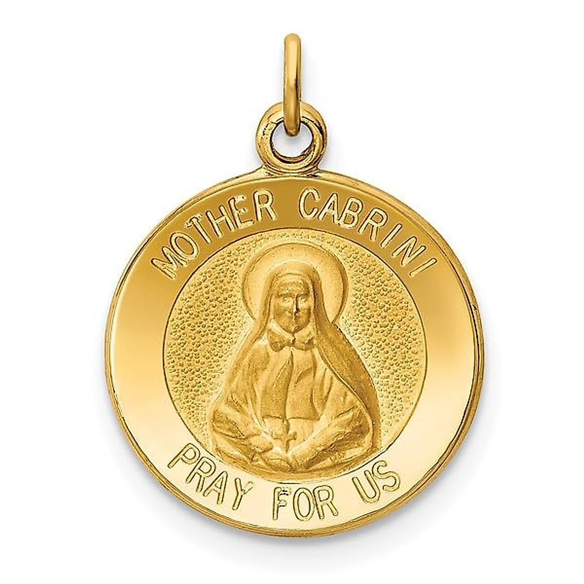 IceCarats 14K Yellow Gold Mother Cabrini Medal Necklace Charm Pendant Only