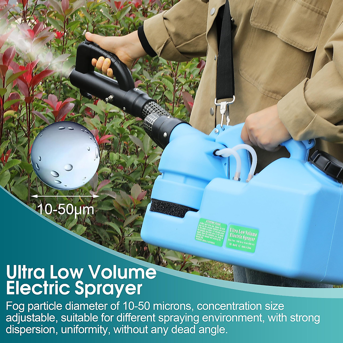 ULV Foggers Machine 7L (1.85 Gallon) Electric Fogger Portable Ultra-Low Atomizer Sprayer Suitable for Indoor and Outdoor Public