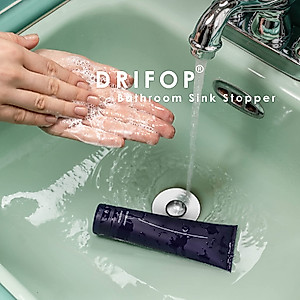 Drifop Universal Bathroom Sink Stopper, Basin Pop-up Sink Drain Strainer, Bathroom Sink Plug with Stainless Steel Hair Catcher for 1.1-1.5 Inch Drain(1 PCS, Silver)