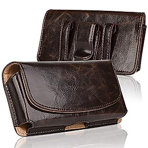Belt Holster Case for iPhone 14 Pro Max 14 Plus, Horizontal Cell Phone Belt Holder Pouch Case with Clip for iPhone 13 Pro Max iPhone 12 Pro Max 8 Plus Pixel 6 Galaxy S22+ Plus S23+(Brown)