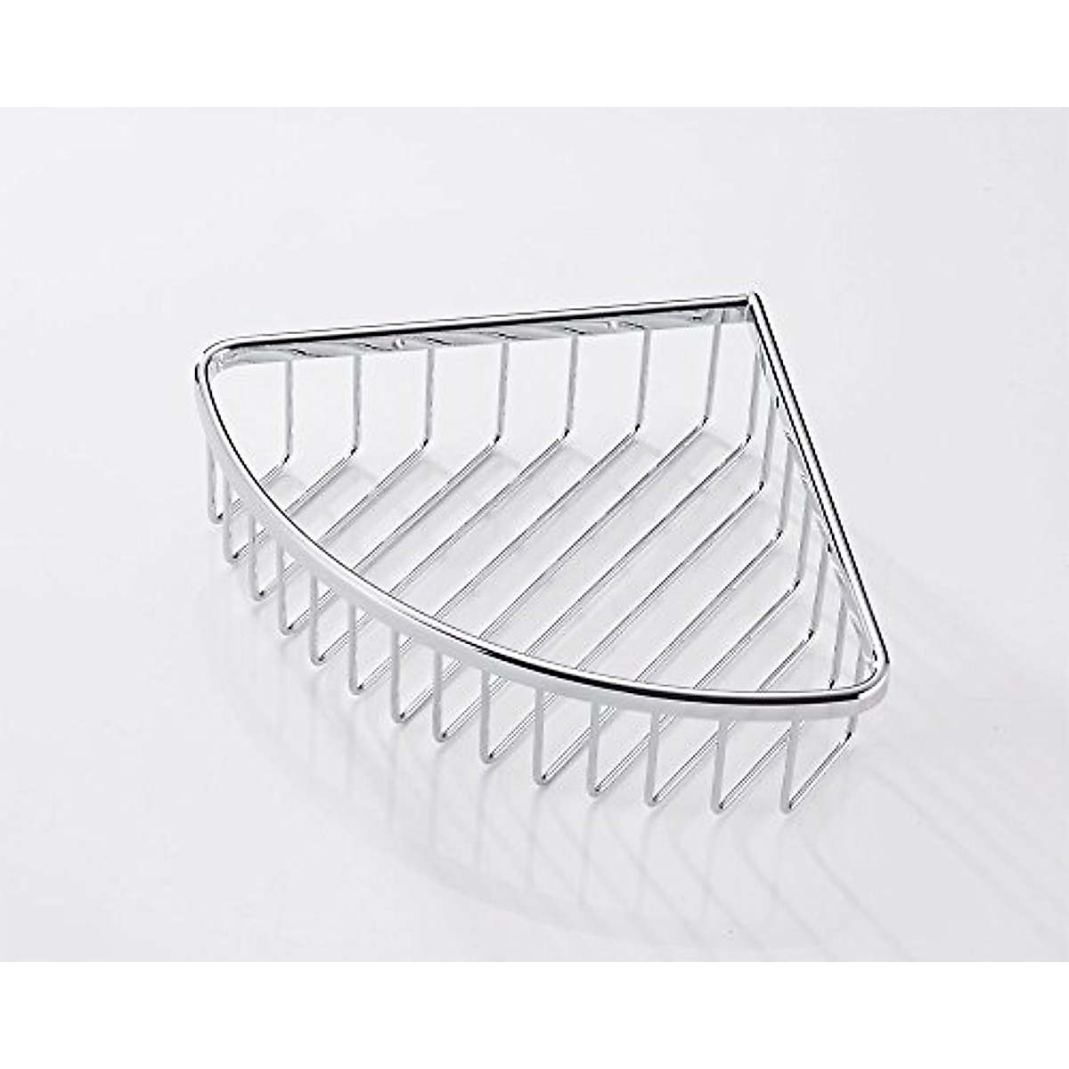 SANLIV Corner Shower Caddy Basket,Shower Wall Shampoo Shelf Soap Holder,Full Brass Wire Basket for Inside Shower Storage and Bathtub Organizer in Polished Chrome