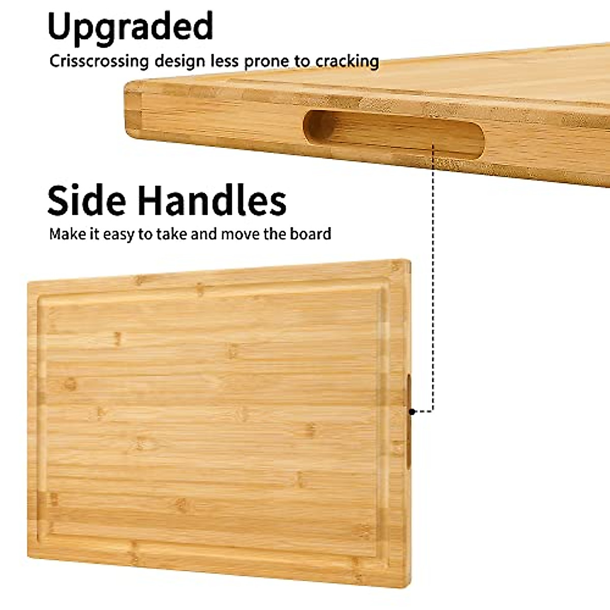 Extra Large XXXL Bamboo Cutting Board 24 x16 Inch,Largest Wooden Butcher Block for Turkey, Meat, Vegetables, BBQ, Over the Sink Chopping Board with Handle and Juice Groove