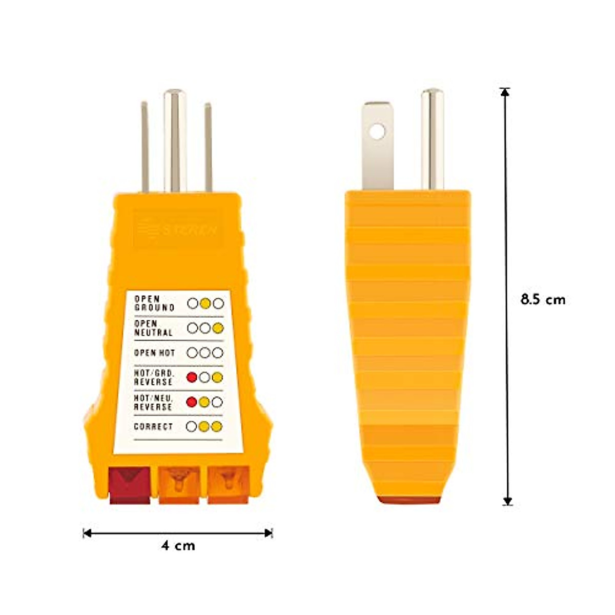 STEREN HER- 258, 110-125 Volt AC 3 Prong Receptacle Wall Outlet Circuit Tester with Indicator Lights for Households, Homeowners, Wall Plugs, Outlets, DIY, Broken Circuits, and Fuses by STEREN