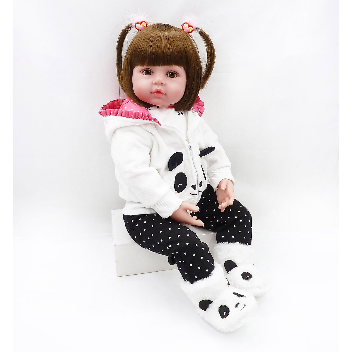 Reborn Baby Doll Clothes for 17-19 inch Reborn Dolls Cute Panda Baby Doll Outfits Set 4 Pieces of Pack