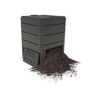 Gardeners Supply Company Deluxe Pyramid Composter II | Easy To Use Outdoor Compost Piles Bin With Rain Collecting Lid & Side Vents for Good Aeration | Best for Backyard Garden Organic Waste Composting