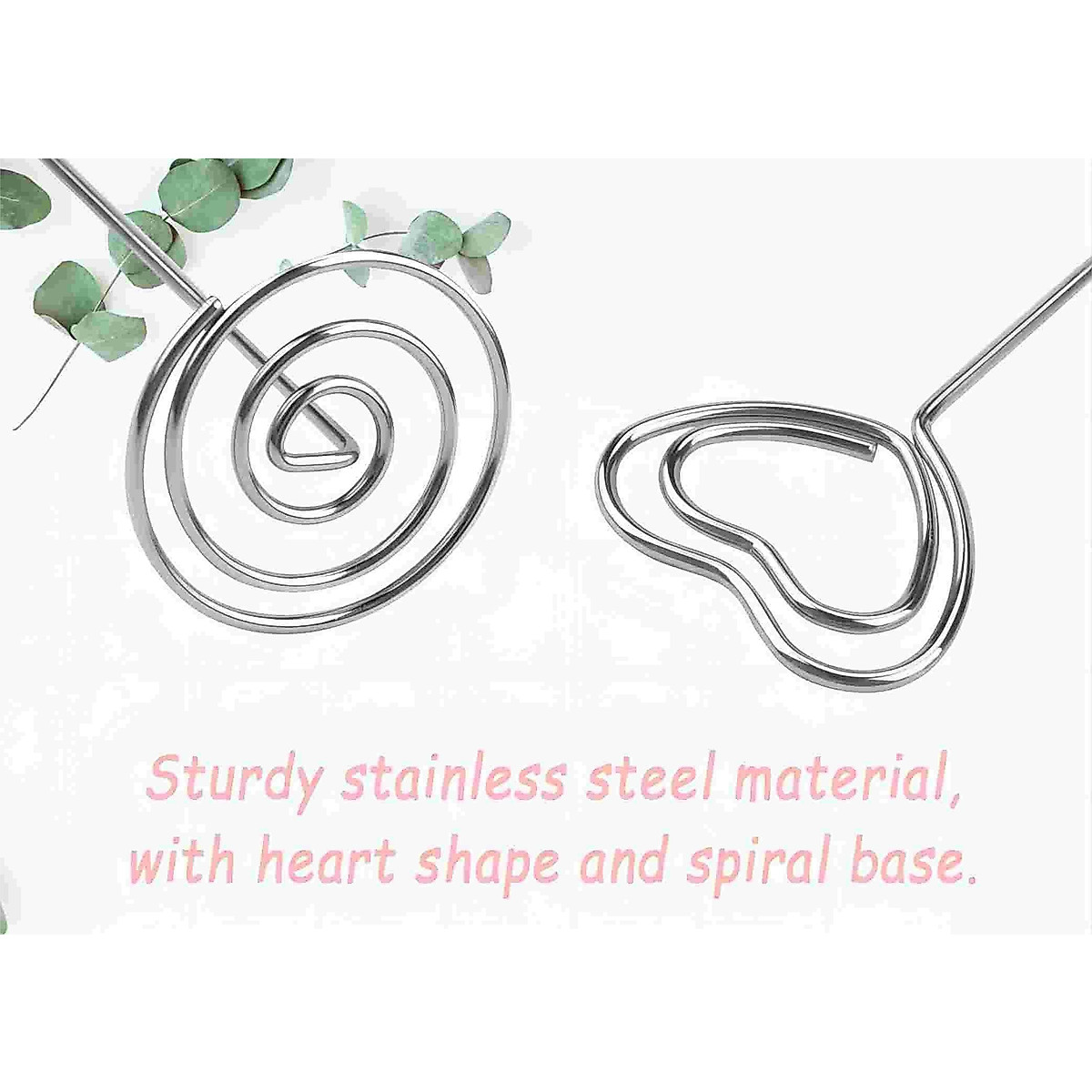 LILINMZ 40 Pcs Table Number Holders Place Card Holder - Sturdy and Durable, Elegant Heart-shaped Design - Perfect for Wedding, Anniversary, and Birthday Parties