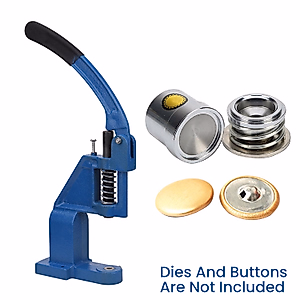 Trimming Shop Blue Hand Press Machine for Making Fabric-Covered Buttons, Handmade Fabric Covered Button and Badge Maker Press Punch Machine, Personalized Decorative Button Making DIY Tool