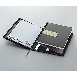 Kokuyo Systemic Cover Notebook, with One A5 (5.8" X 8.3"), B 6mm Ruled, 28 Lines, 50 Sheets, Twin Ring Edge Title Notebook, Black, Japan Import (NO-685B-D)