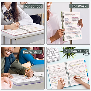 AHGXG Spiral Notebook College Ruled - Large Spiral Journal A4 Notebook 8.5" x 11", 300 Pages Writing Journal for Work, 100GSM Thick Paper, Plastic Hardcover, for Women Men Office School, Lake Blue