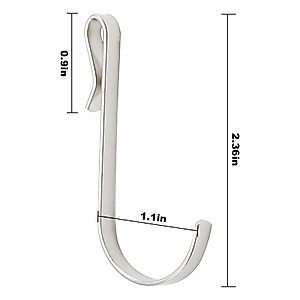 Vkinman 20 Pcs J Shaped Hook, Snap-On Hooks, Stainless Steel Clip-on Hook, Hanging Sink Grid Hook, Heavy Duty Wire Rack Hook for Kitchen, Bedroom, Office