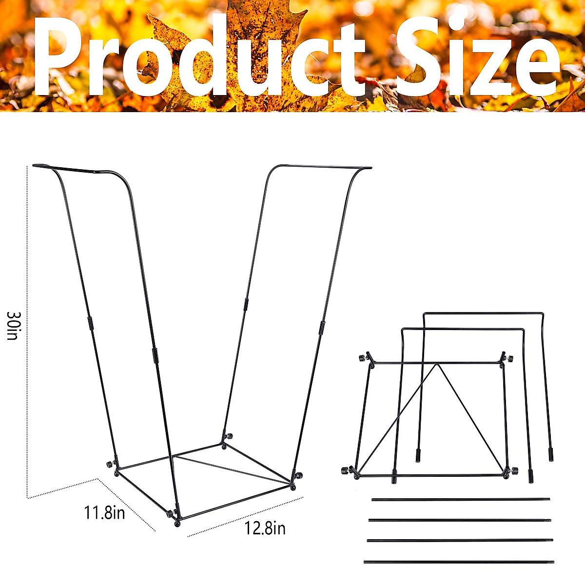 LFUTARI 1pc Metal Trash Bag Holder - Garbage Bag Holder Frame Holds 30-45 Gallon Plastic Bags-Multi-Use Outdoor Leaf Bag Stand for Yard Camping Garden Lawn Party Supplies