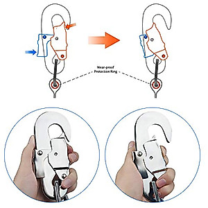NTR Fall Protection Lanyard, Safety Lanyard Fall Protection,Safety Belt Adjustable,from 4-Feet to 6-Feet Outdoor Tree Climbing Belt Restraint Lanyards With Large Snap Hooks