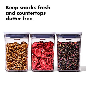 OXO Good Grips 3-PC Small Square Short POP Container Set, White