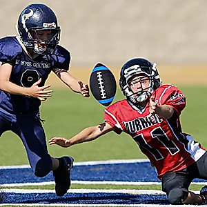 ABAJI Football Junior Official Small Size and Weight Blue Rubber Ball with Pump Needle Suitable for Kids Training Throwing Practice Game in School Indoor Outdoor Sports Youth Gift