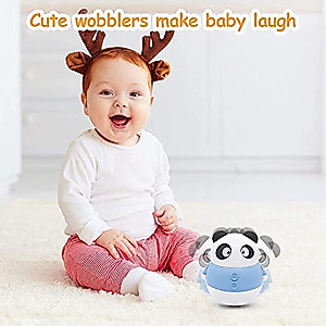 Conzy Roly Poly Tumbler Panda, Baby Tummy Time Toy, Cute Musical Toy Gift for Infant Boy Girl 36 Months and Up, Cute Desk Toys for Office for Adults