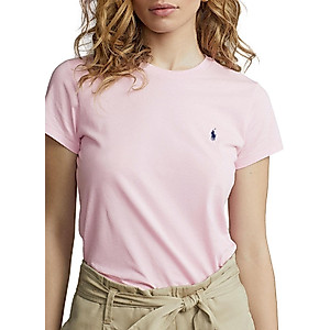 Polo Ralph Lauren Womens Crew Neck Jersey T-Shirt (X-Large, LitePink)