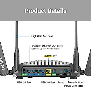 D-Link WiFi Router AC3000, Smart, Mesh (DIR-3040)