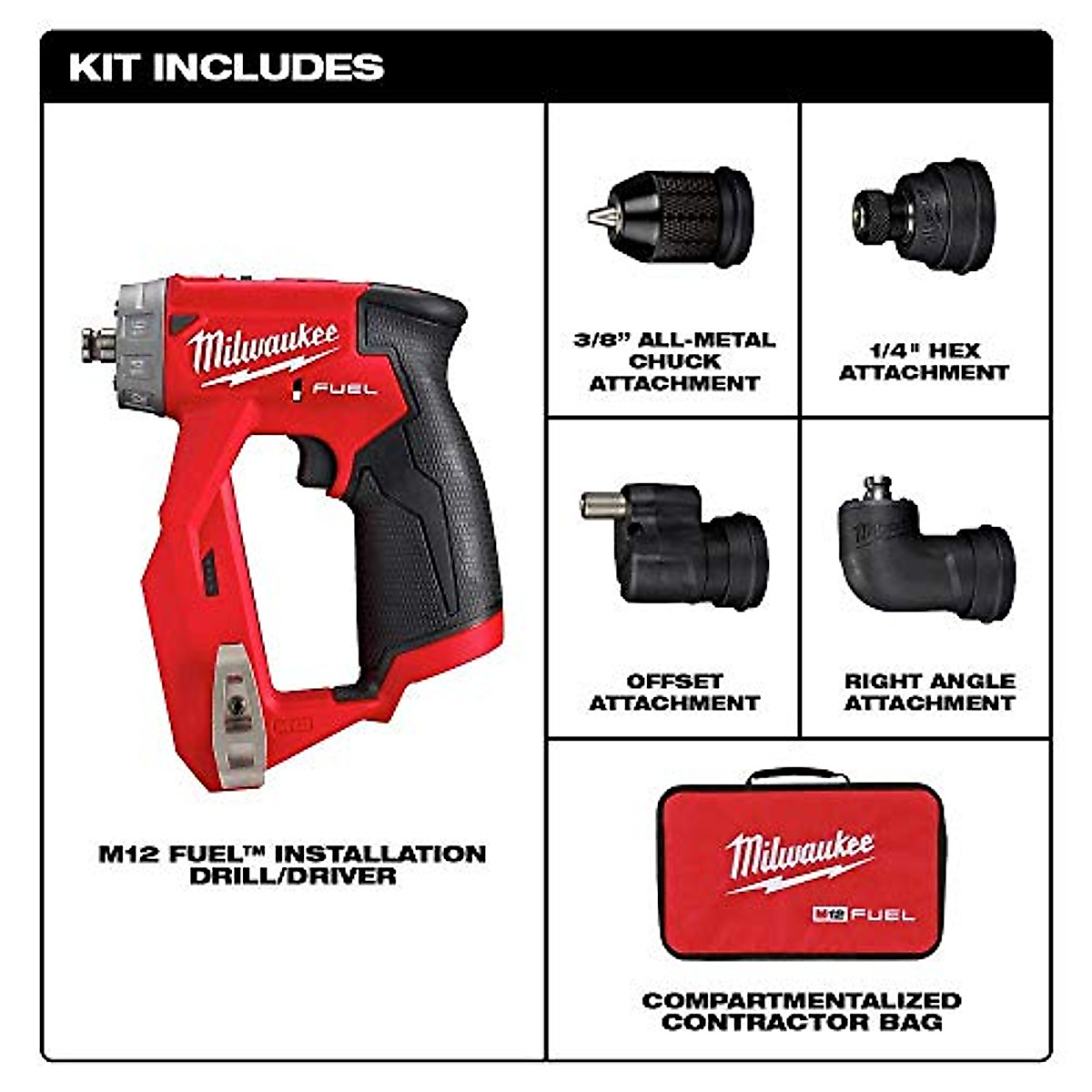 Milwaukee 2505-20 M12 FUEL Installation Drill/Driver (Tool-Only) (Renewed)