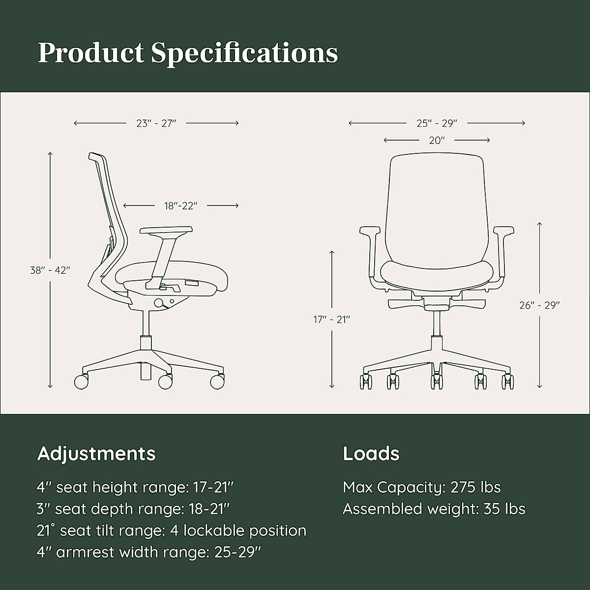 Branch Ergonomic Chair - A Versatile Desk Chair with Adjustable Lumbar Support, Breathable Mesh Backrest, and Smooth Wheels - Experience Optimal Comfort and Support - All Black
