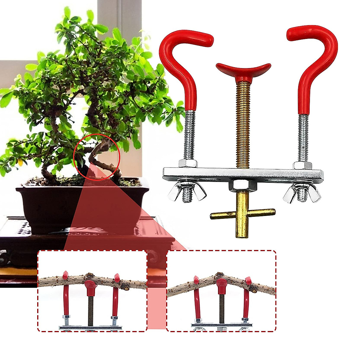 GOODTRADE8 Branch Bender Tool,Branches Bender Bending Clips Twig Clamps Plant Trainer Clips,Bonsai Modulator Trunk Adjuster Pruner Gardening Tree Bending Tool
