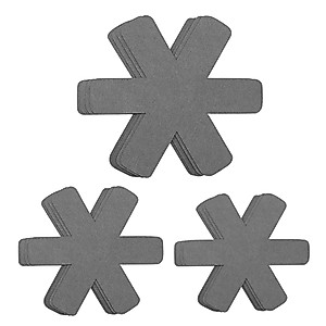 Pan Pot Protectors, Larger & Thicker Pan Protector Pads, Cyan/Orange/Gray Pan Protectors Available, 3 Different Sizes, 12 Pcs Pot Divider Pads for Protecting and Separating Your Cookware(Gray)