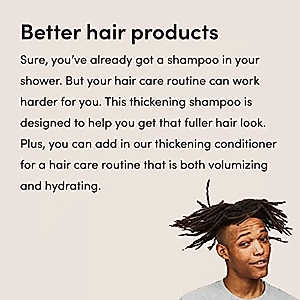 hims thick fix hair shampoo for thinning hair with saw palmetto to add volume and moisture, no parabens or sulfates, vegan and cruelty free, 2 pack, 6.4oz