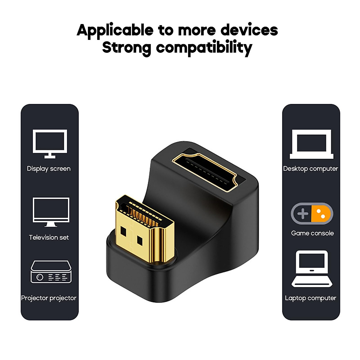 Necvior Adjustable Male to Female Adapter 180-Degree U-Turn Connector for Laptop Enhanced Viewing Experience 180 Degree HDMI-comptible Adapter Connector Converter 8k 60hz Male to Female
