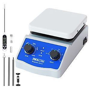 RexTact Magnetic Stirrer Hot Plate, Anti-Corrosion Ceramic Magnetic Stir Plate with Max 716°F, 100-2000RPM Magnetic Mixer with Magnetic Stir Bar，2000ML Stirring Capacity for Lab，College,Chemistry
