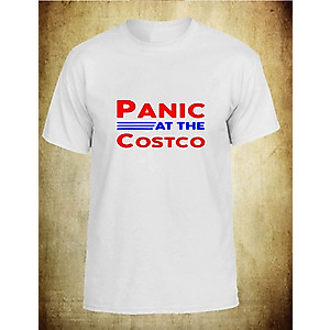ALLNTRENDS Men's T Shirt Panic At The Costco Funny Toilet Paper Tee Germs Tshirt (M, White)