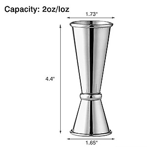 Jigger, McoMce Shot Glass Measuring Cup, Stainless Steel Cocktail Jigger, 2 oz 1 oz Jigger for Bartending, Beautiful Double Cocktail Bar Tools for Bar Home Bartender Party Wine Drink