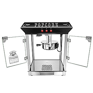 Hot and Fresh Countertop Popcorn Machine – 3 Gallon Popper – 8oz Kettle, Old Maids Drawer, Warming Tray, Scoop by Superior Popcorn Company (Black)