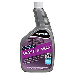 Premium RV Wash and Wax, Detergent and Wax for RVs / Boats / Trucks / Cars 32 oz - Thetford 32516