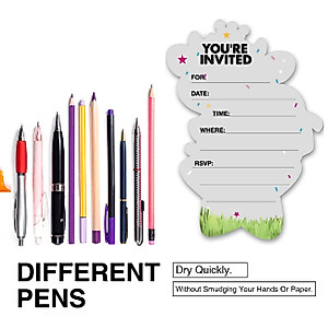 20 Cow Birthday Party Invitations with Envelopes Double Sided Farm Cow Shaped Fill-in Invitations Invites