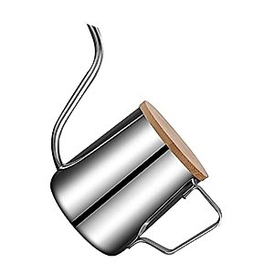 VINTORKY Coffee Pot Drip Kettle Stove Espresso Maker Espresso Coffee Machine Mini Teapot Stovetop Espresso Narrow Spout Pot Pouring Kettle Espresso Machine Stainless Steel Silver