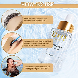 Lash Bonder For Eyelash Extensions 15 ML B&Q Lash Sealant For Eyelash Extensions Super Bonder For Lash Extensions Glue Accelerator Waterproof and Oil Proof (Bonder,15ml)